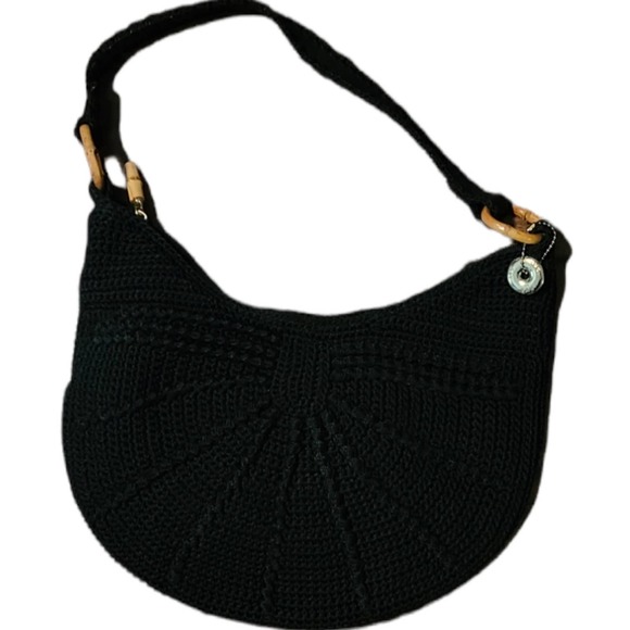 The Sak | Bags | The Sak Bag Black Woven Shoulder Bag Bamboo Accents ...